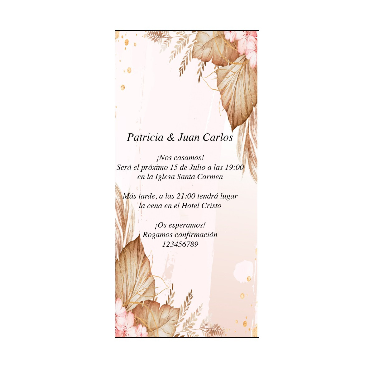 Invitaciones De Boda Dobladas