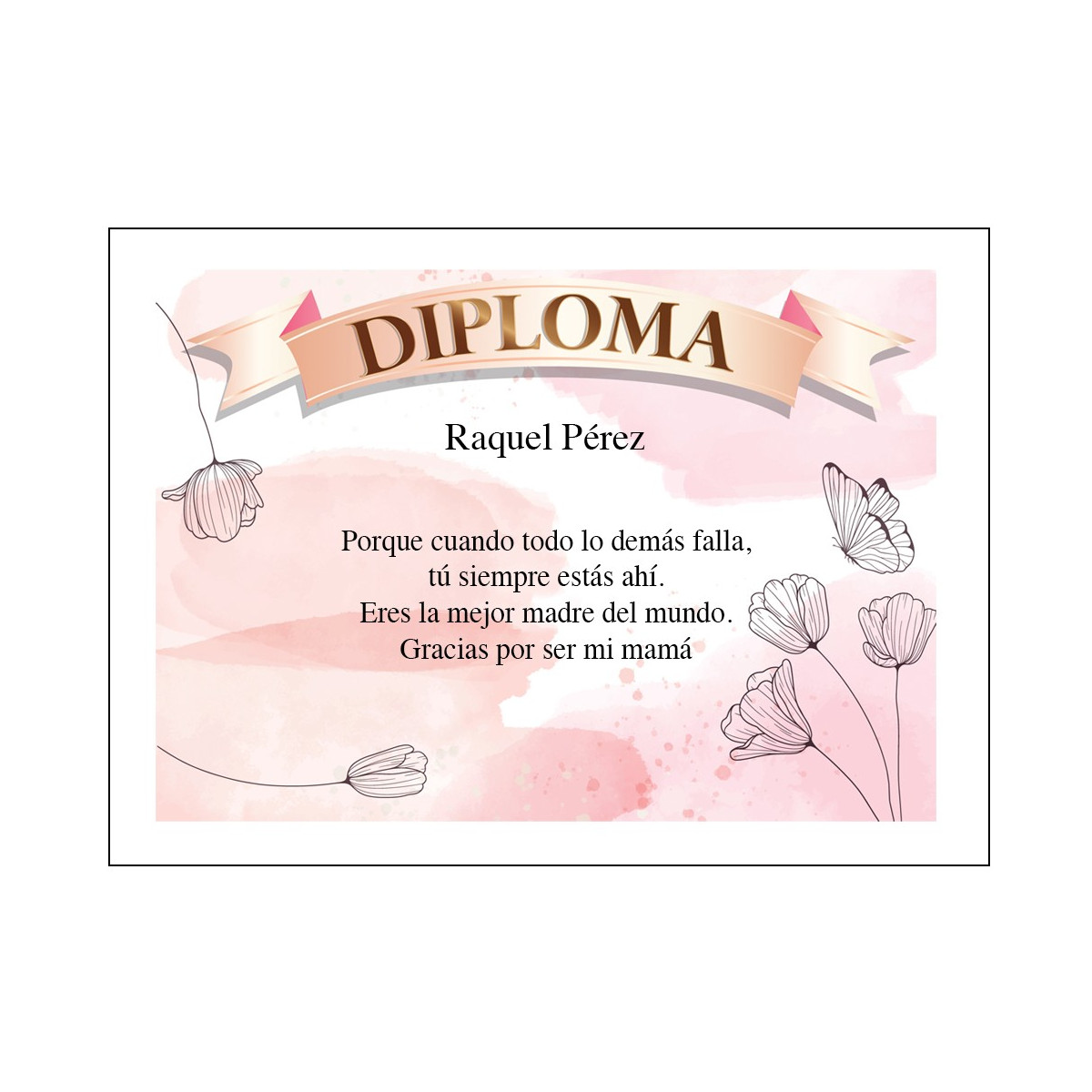 Diploma De Reconocimiento Para Mamá Personalizada