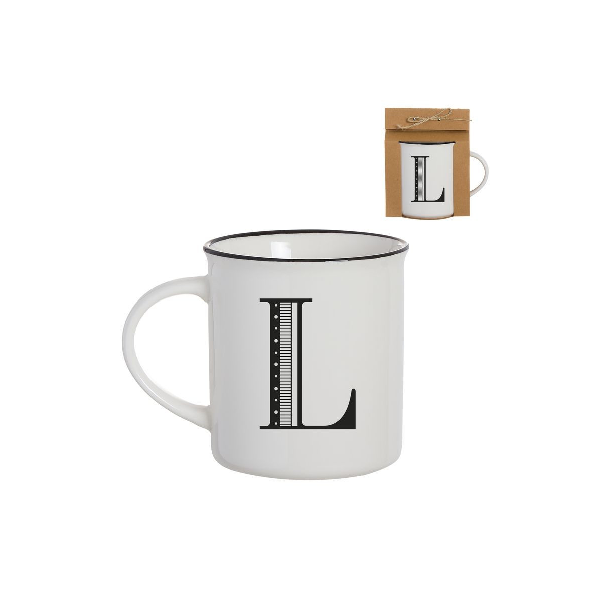 Mug Vintage Letra L 475Ml