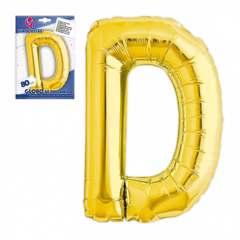 Globo Poliamida Letra D Altura 80Cm