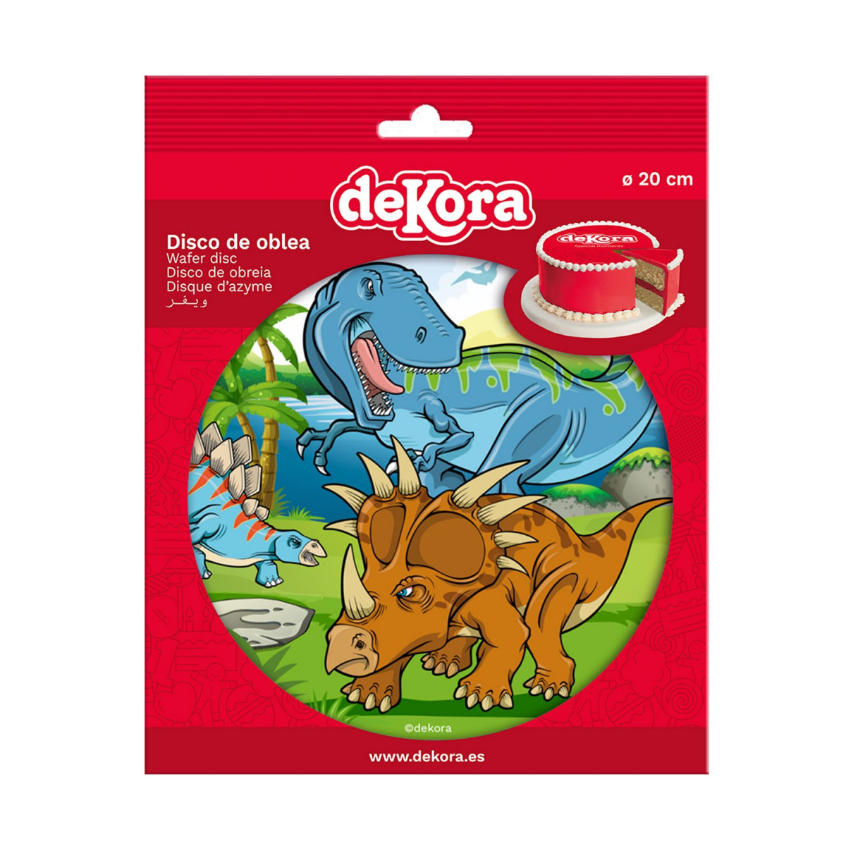 Disco Oblea Tarta Dinosaurio 20Cm