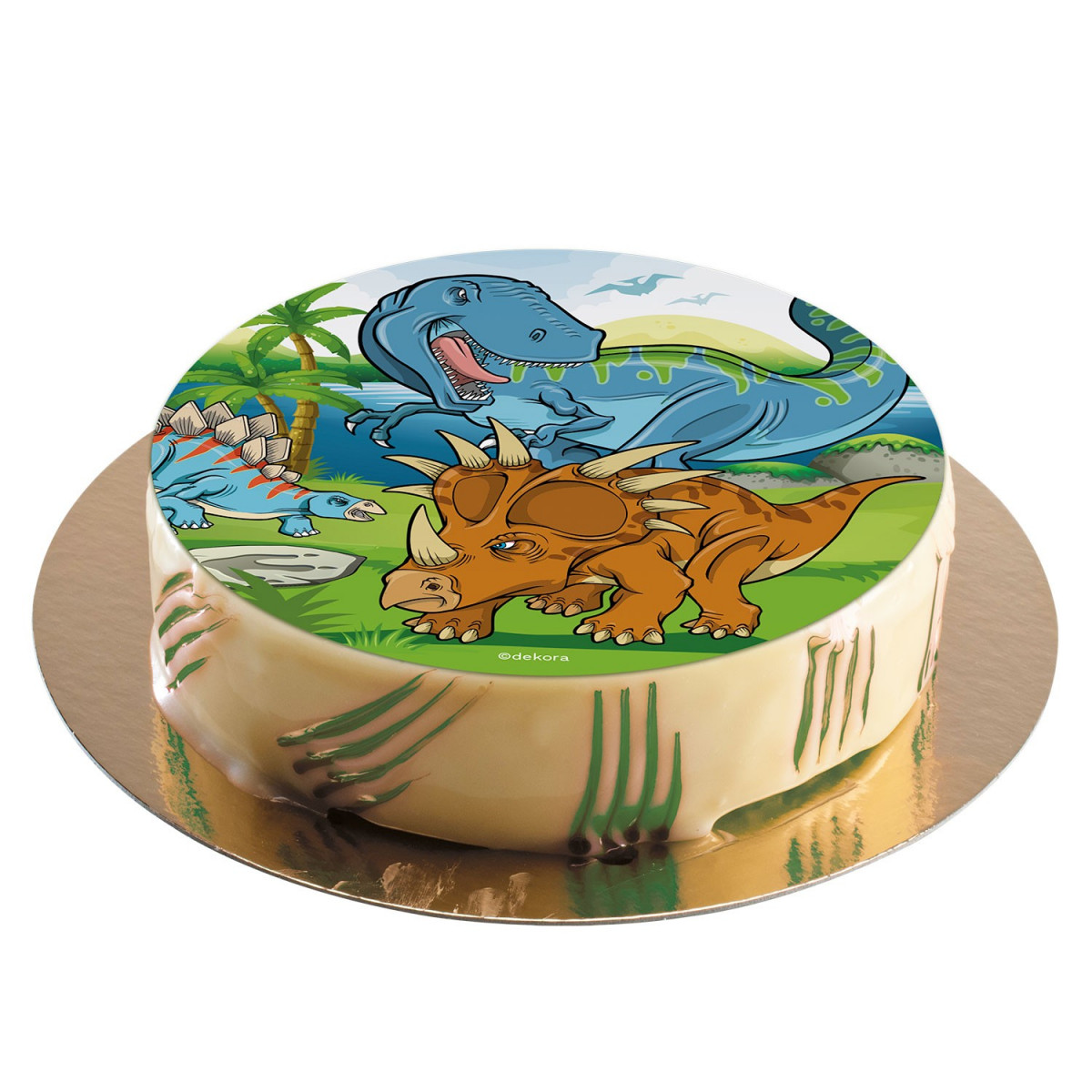 Disco Oblea Tarta Dinosaurio 20Cm
