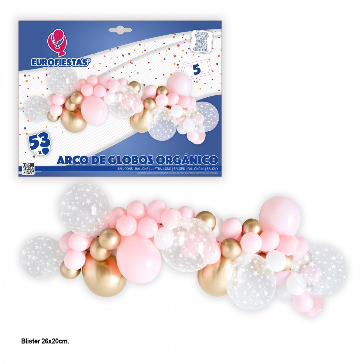 Arco Globos Organico Rosa Y Oro