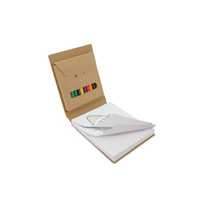 Libreta Con Lápices De Colores Y Dibujos Para Colorear El Regalo ...