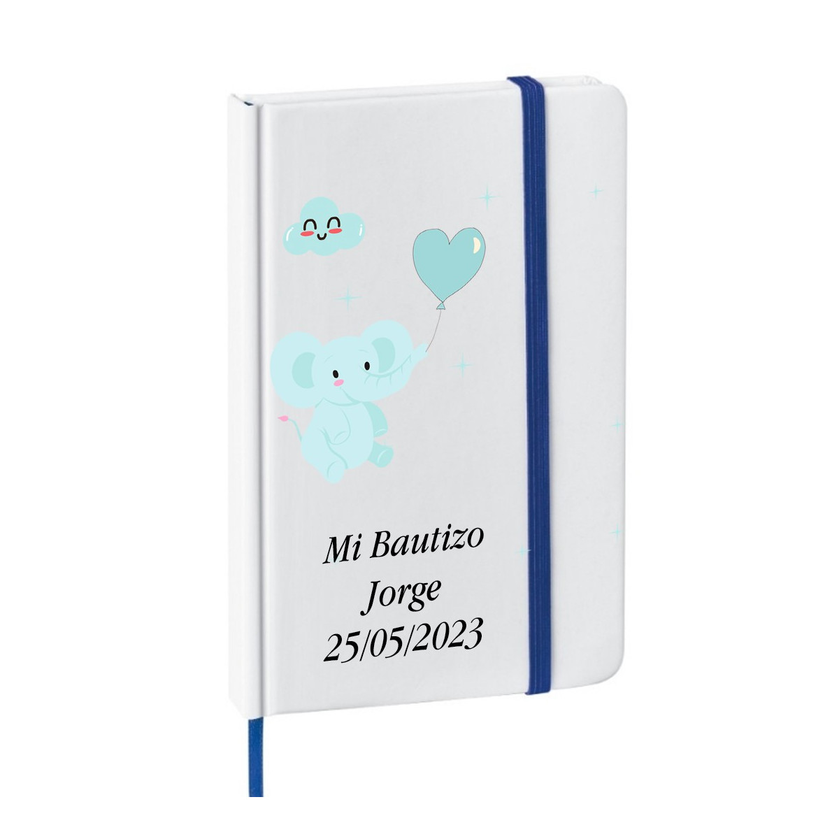 Libreta Bautizo Baby Shower Personalizada Texto Fecha