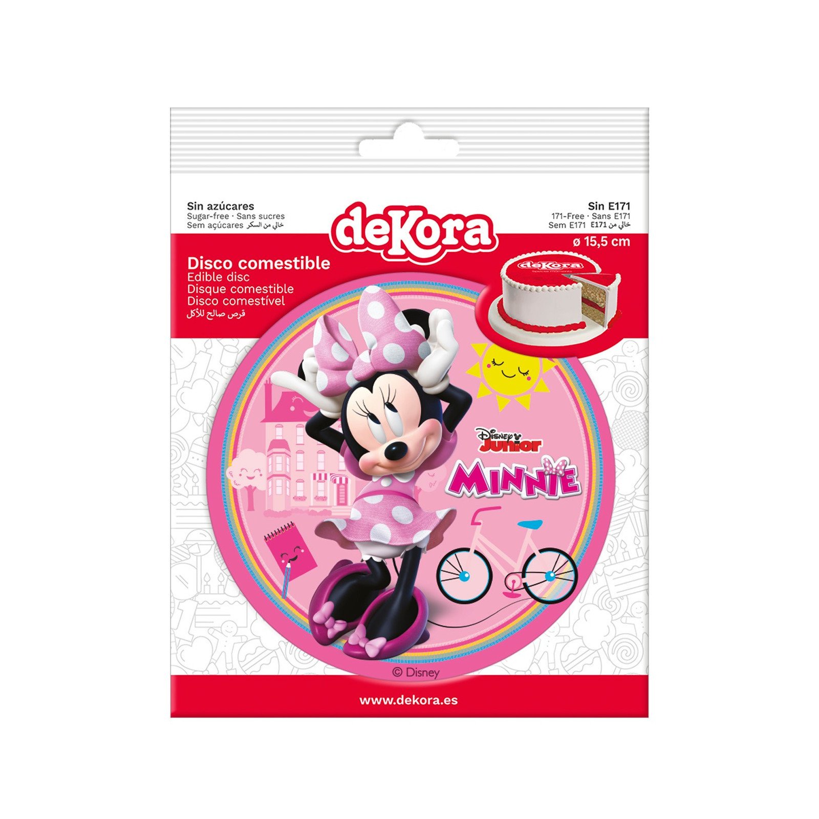 Oblea Comestible Para Decoración De Tarta Con Diseño De Minnie