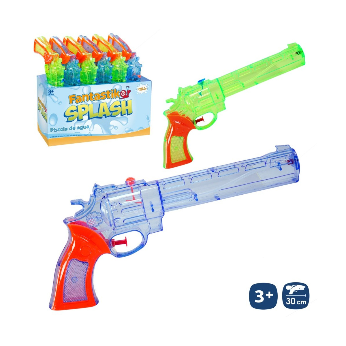 Pistola De Agua Tipo Revólver Transparente