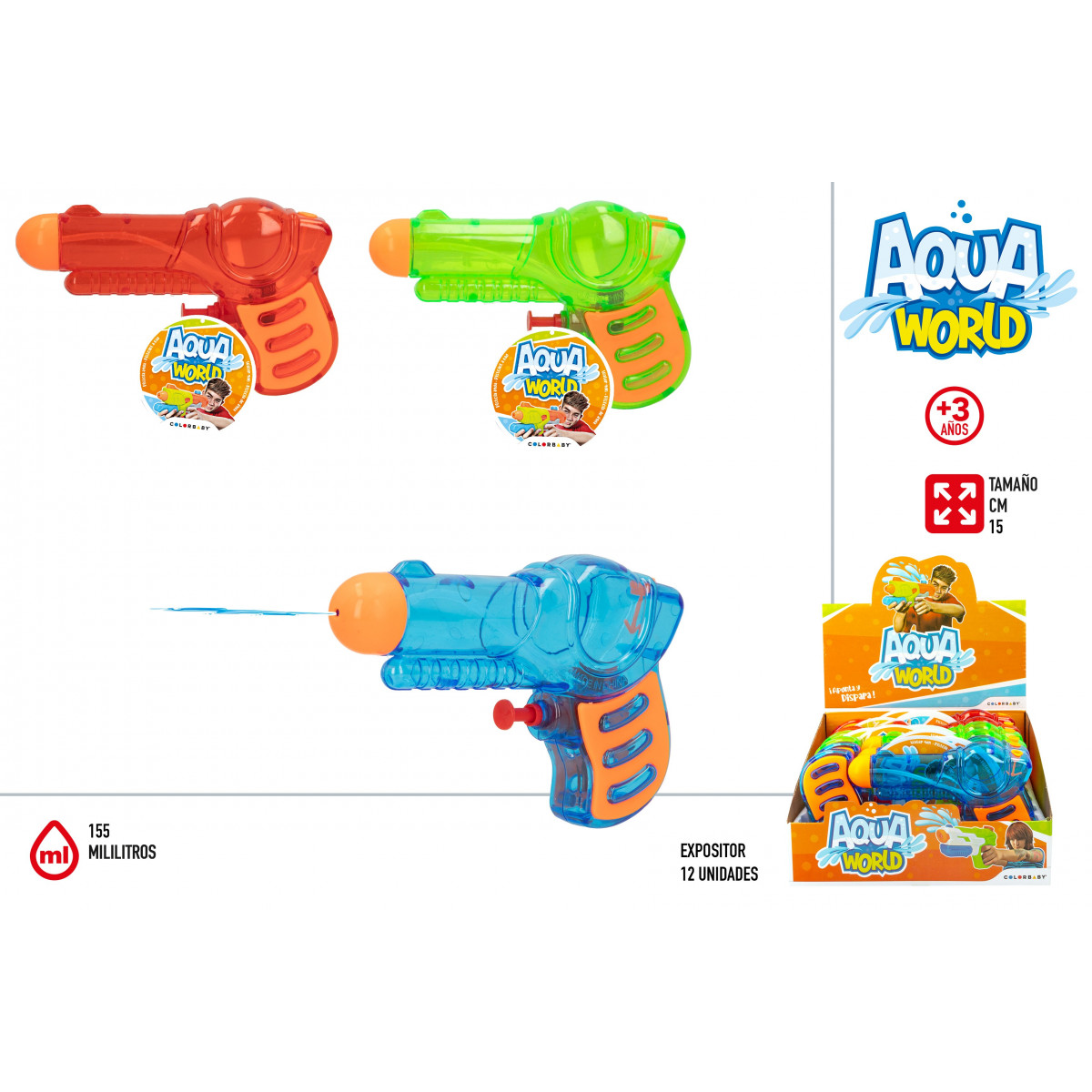 Pistola De Agua Surtida En Colores15Cm