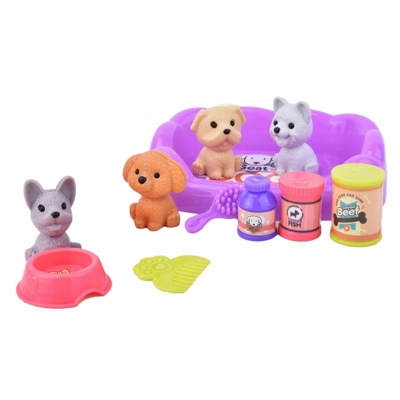 Perros Mini De Juguetes Con Accesorios