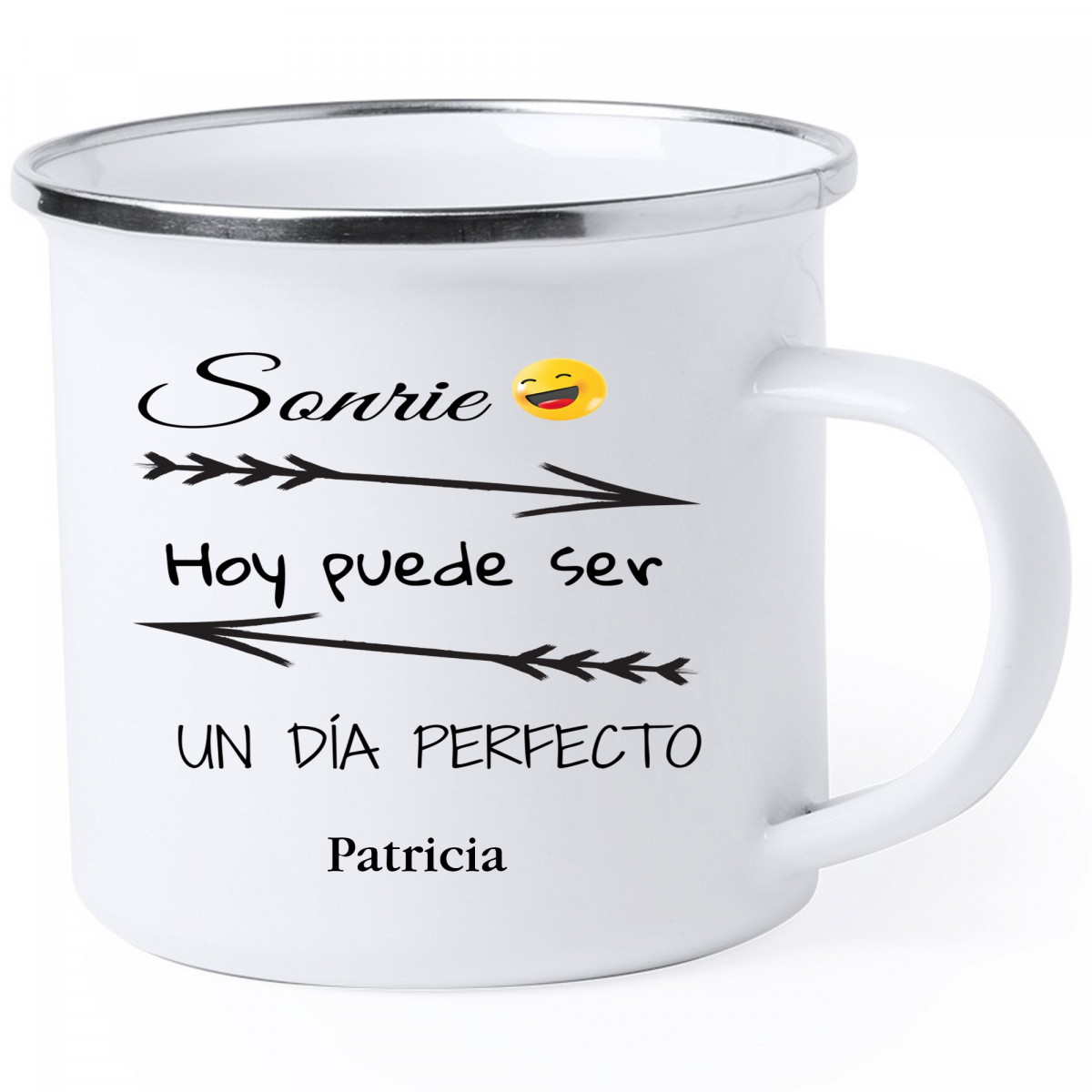 Taza Metálica Con Frase Motivadora Personalizada Con Nombre