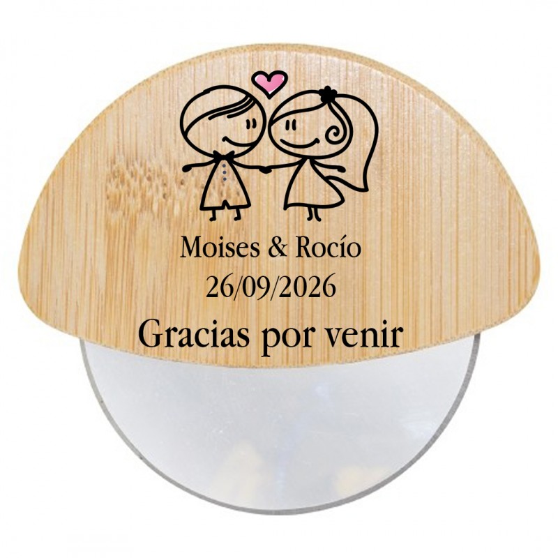 Cortapizza Boda Personalizado Con Frase Y Nombres