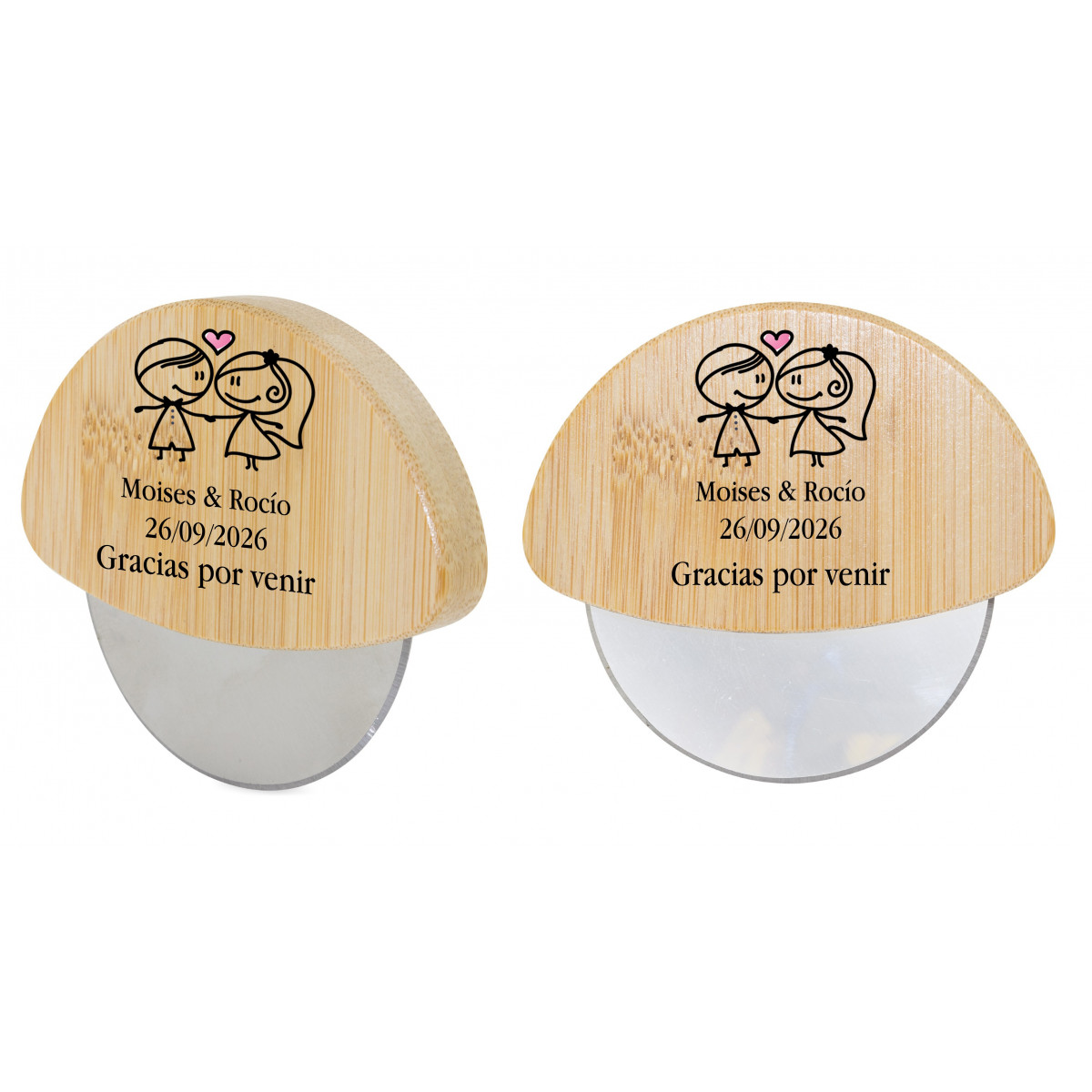 Cortapizza Boda Personalizado Con Frase Y Nombres