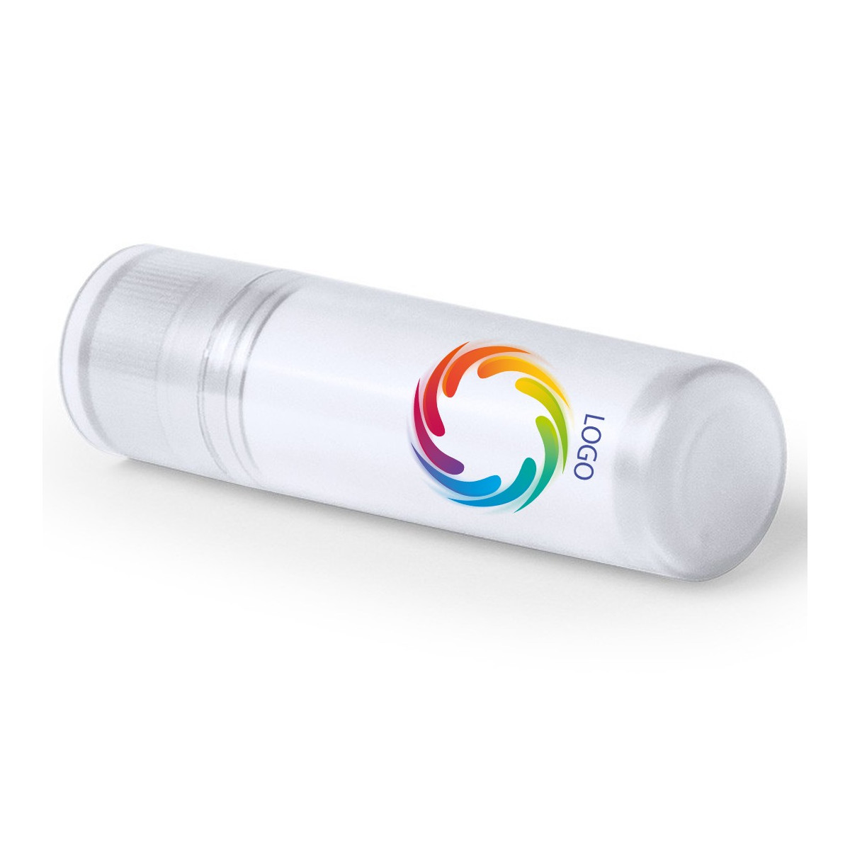 Balsamo Labial Blanco Personalizado Con Logo Y Texto A Todo Color