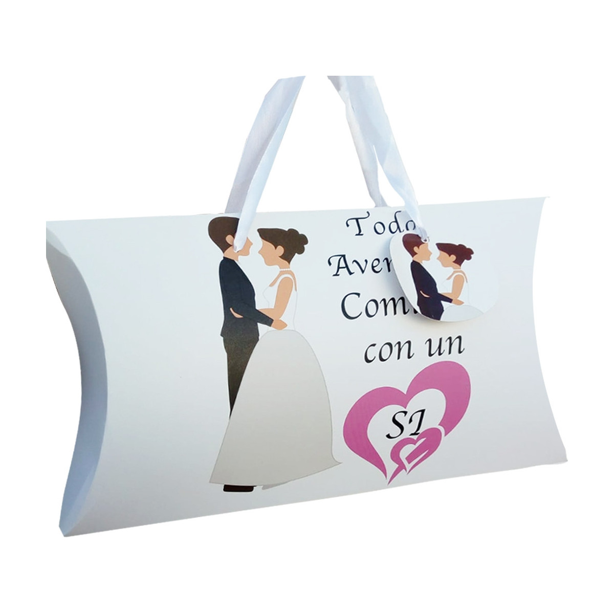 Abridor Personalizado Con Nombres Fecha Y Frase Presentado En Caja De Boda