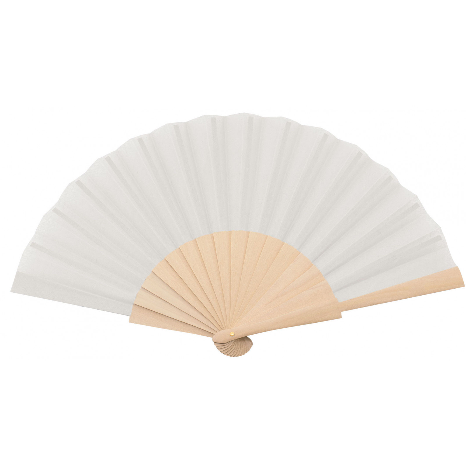 Abanico De Madera Y Tela Con 16 Varillas