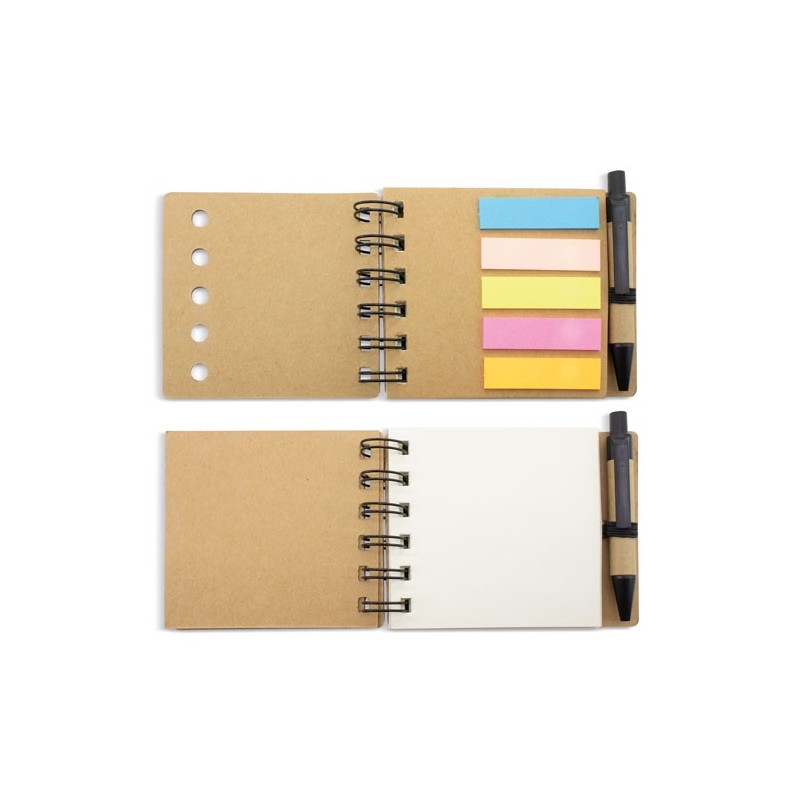 Libreta De Anillas Con Post It Y Hojas Más Bolígrafo Para Escribir En Sobre Kraft Verde Y ...