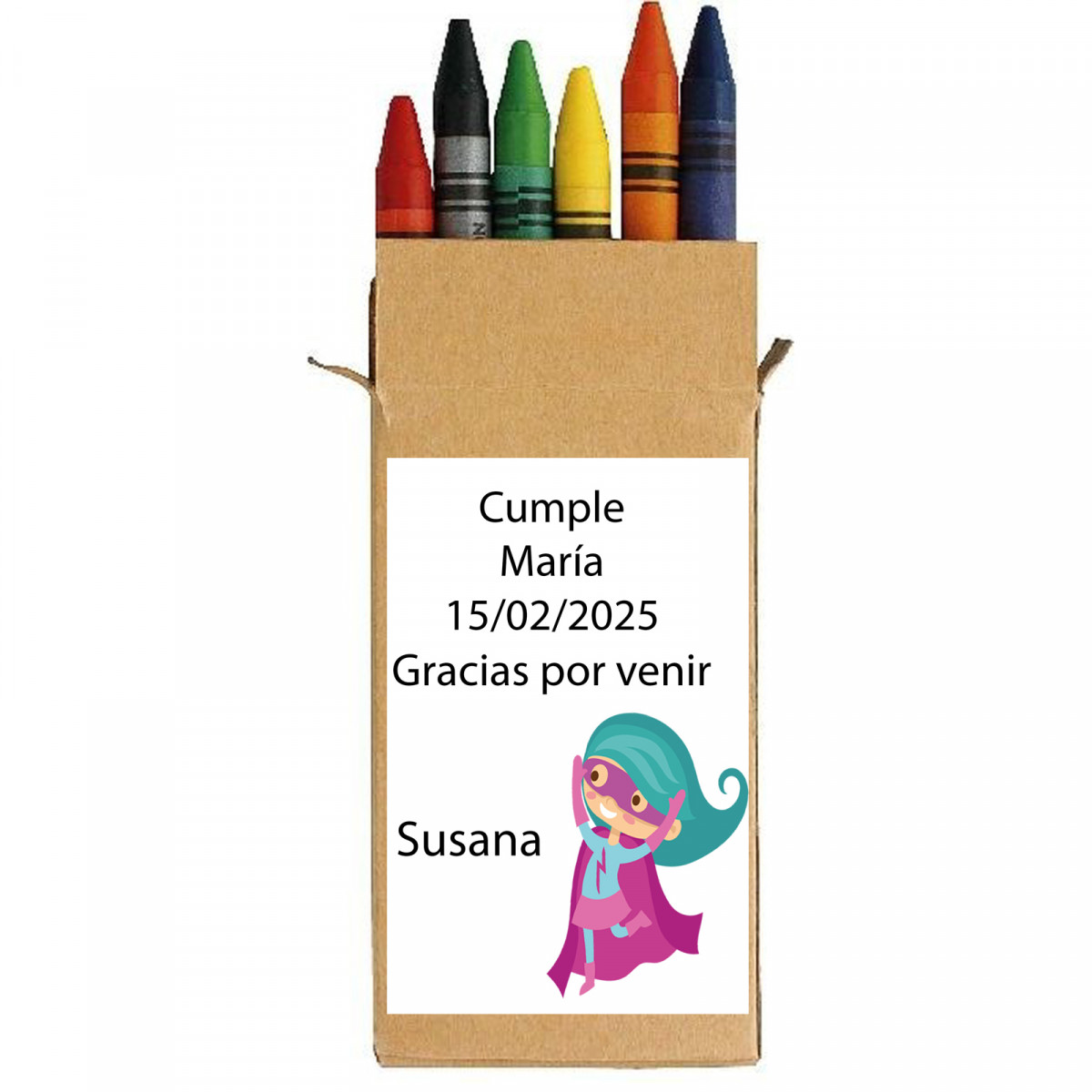 Caja De Colores Con Adhesivo Personalizado Para Evento