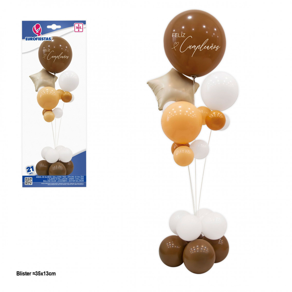 Arbol De Globos Feliz Cumple Con Estrella Arena