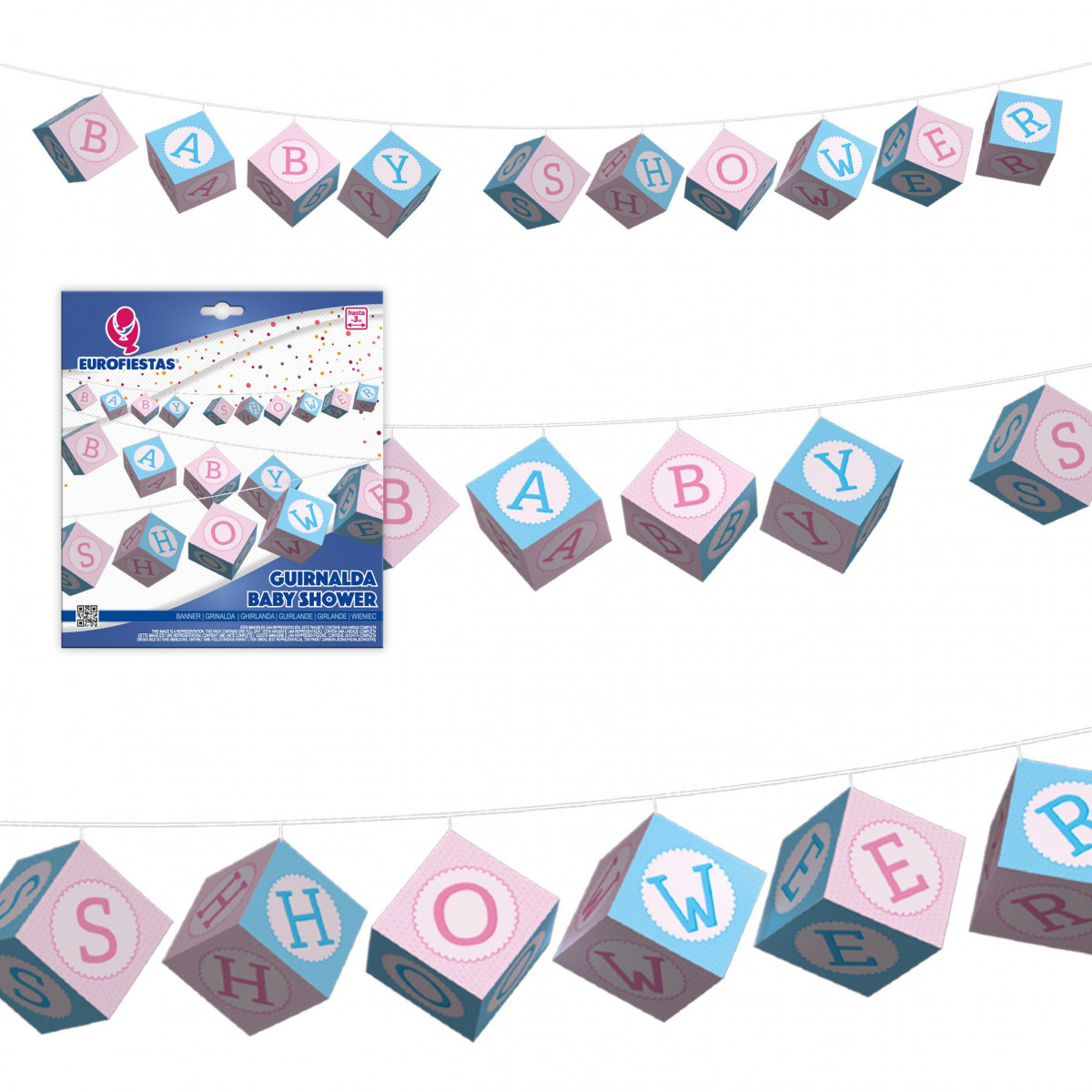 Guirnalda Cubos Baby Shower