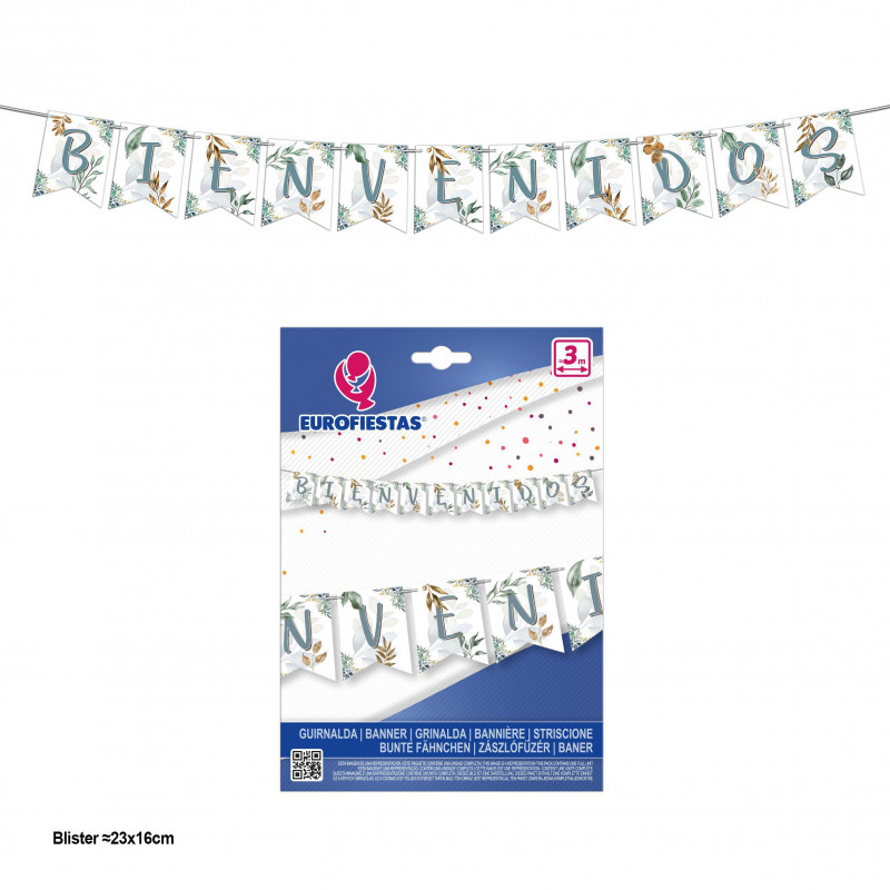Guirnalda Bienvenidos Banderines Floral