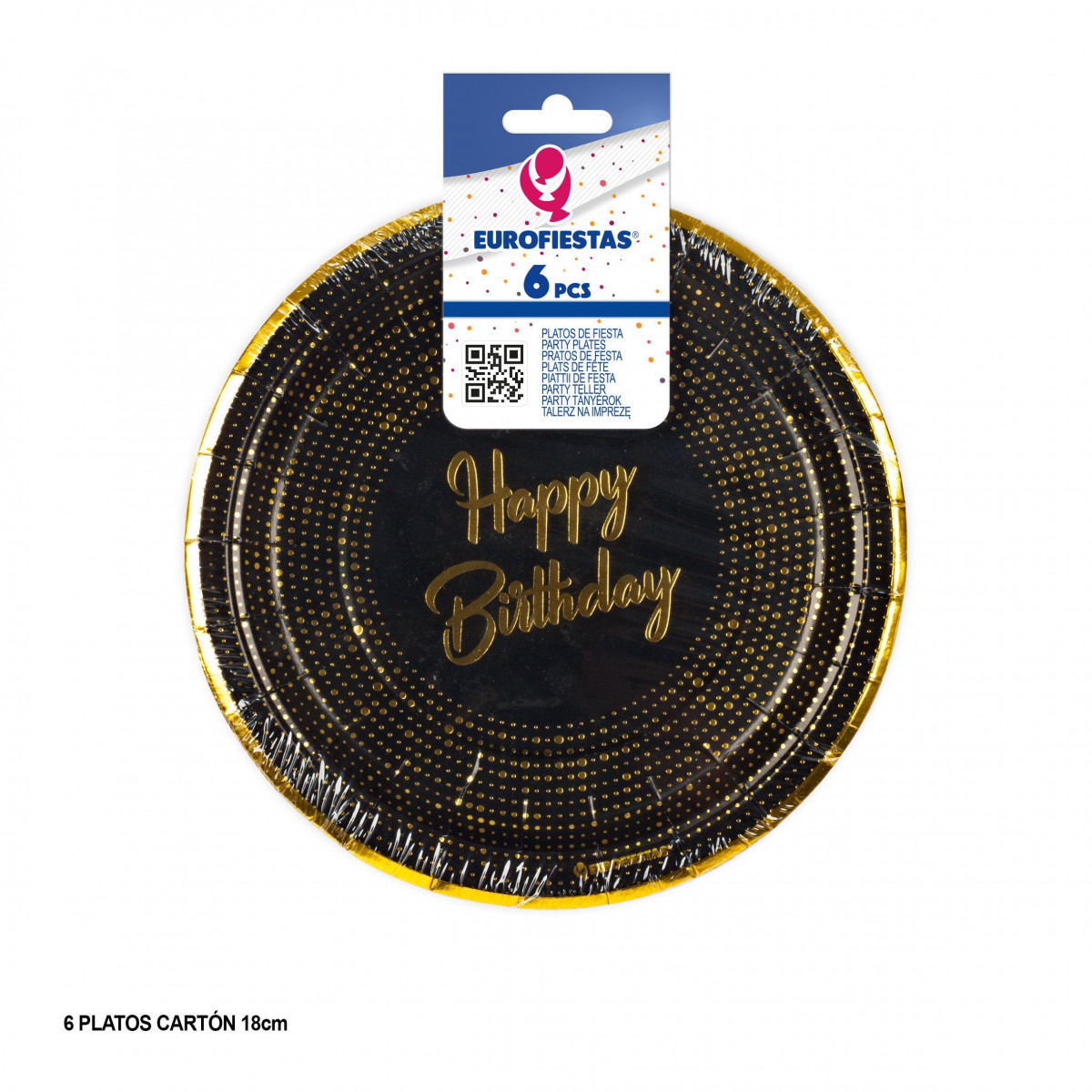 Plato De Cartón Plano En Color Amarillo En Pack De 10 Piezas Y 18 Cm