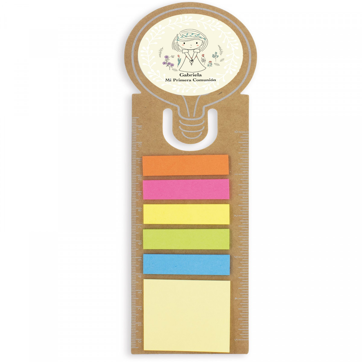 Regla De Cartón Con Post It Personalizado Con Adhesivo De Comunión Para ...