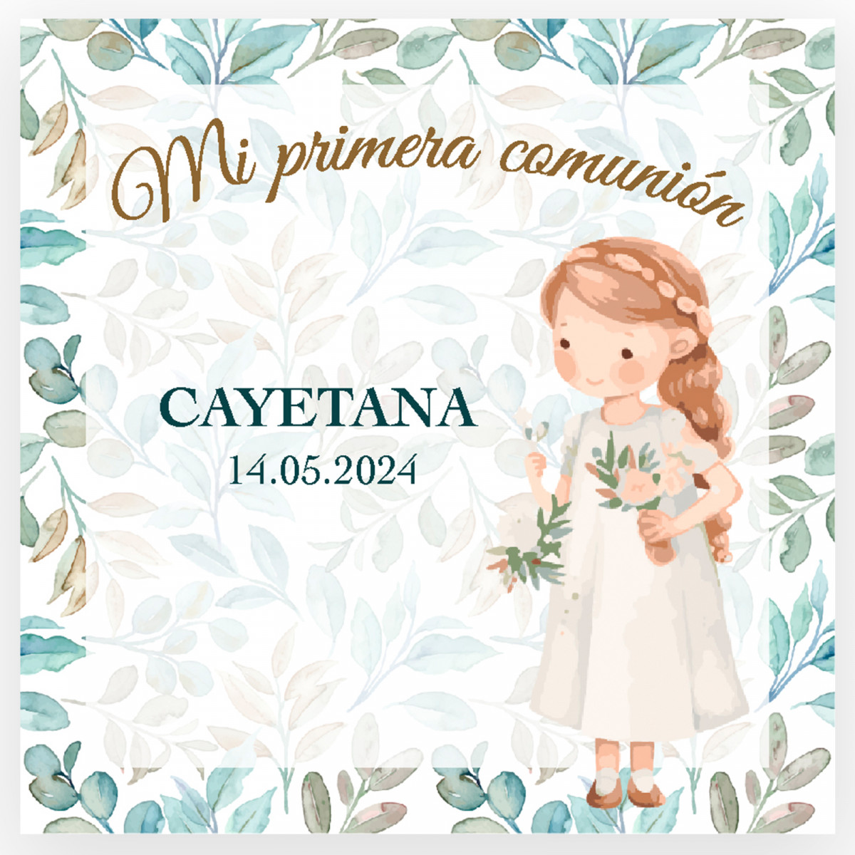 Fondo Tarjeta Primera Comunion Nina