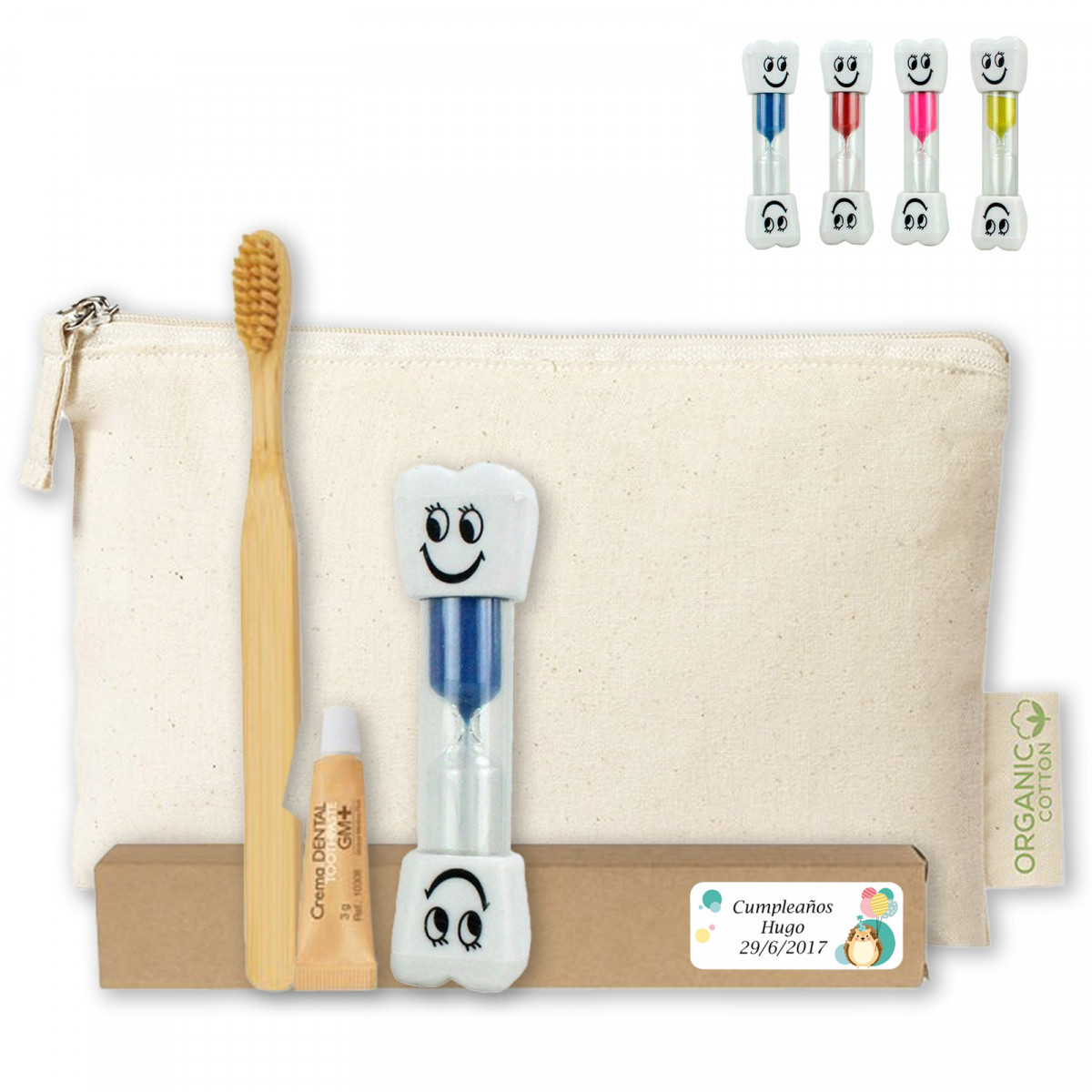 Cepillo De Dientes De Bambú Con Pasta Dentífrica Y Reloj De Arena En ...