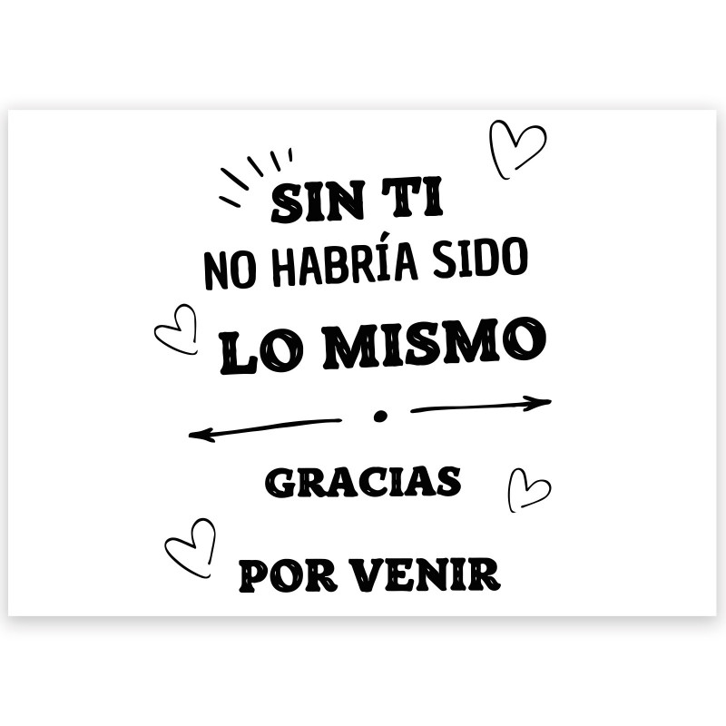 Adhesivo Sin Ti No Habría Sido Lo Mismo Gracias Por Venir: 5X7Cm ...
