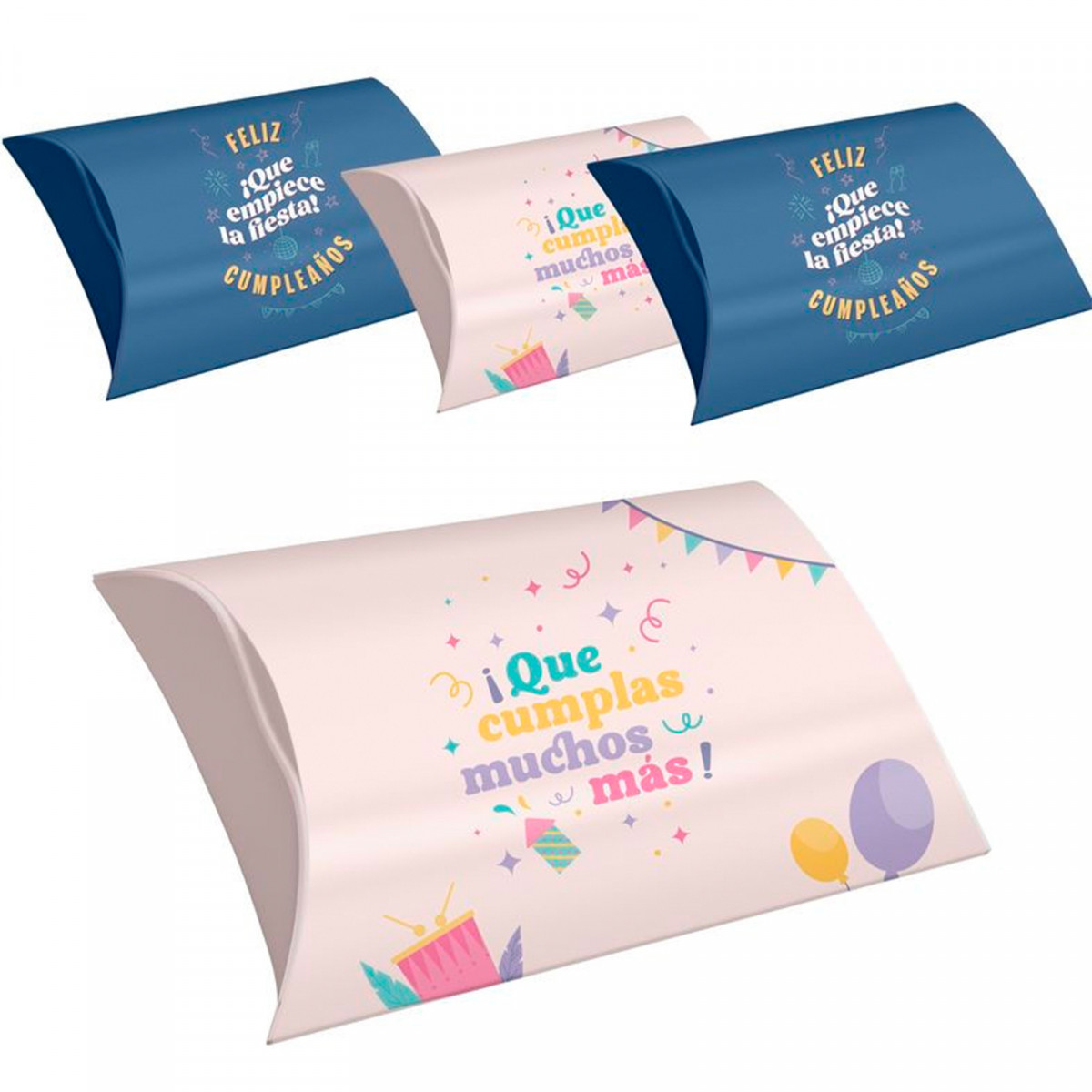 Set De 4 Cajas Para Cumpleaños Con Mensaje