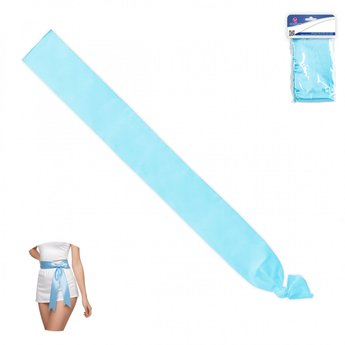 Banda Lisa Color Blanca 200X9Cm Para Celebraciones