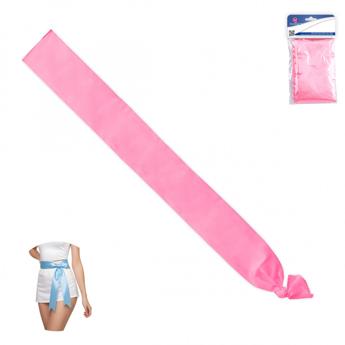 Banda Rosa Feliz Cumpleaños Confeti Oro