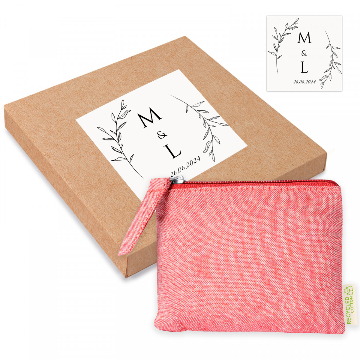 Monedero Y Llavero Personalizado Con Adhesivo Presentado En Caja De Cartón