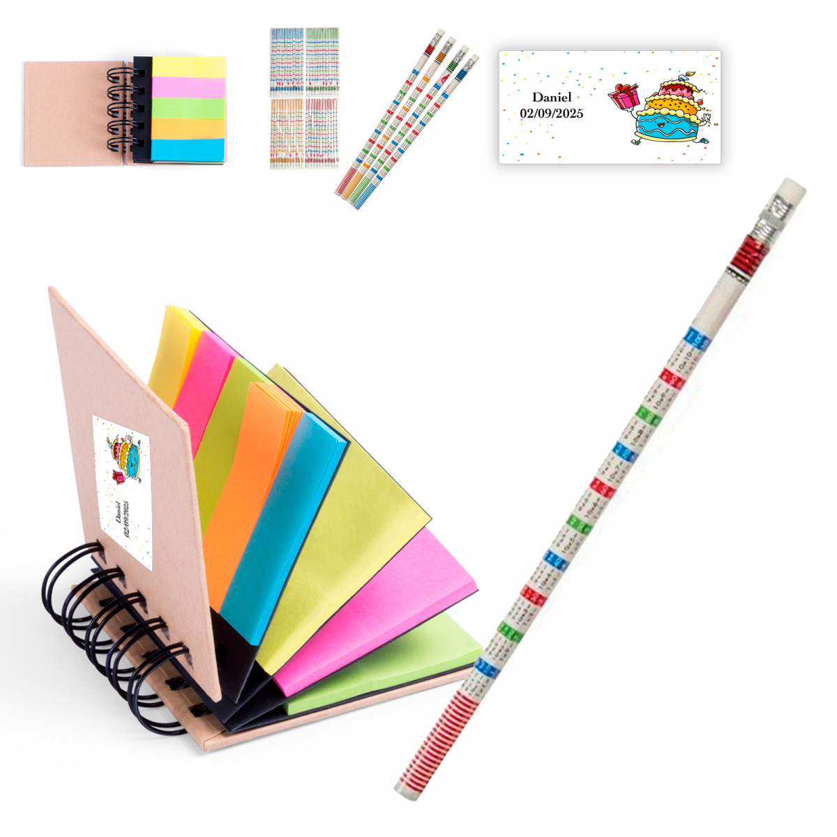 Libreta Con Post It Adhesivos De Colores Personalizados Y Con Lápiz Con ...