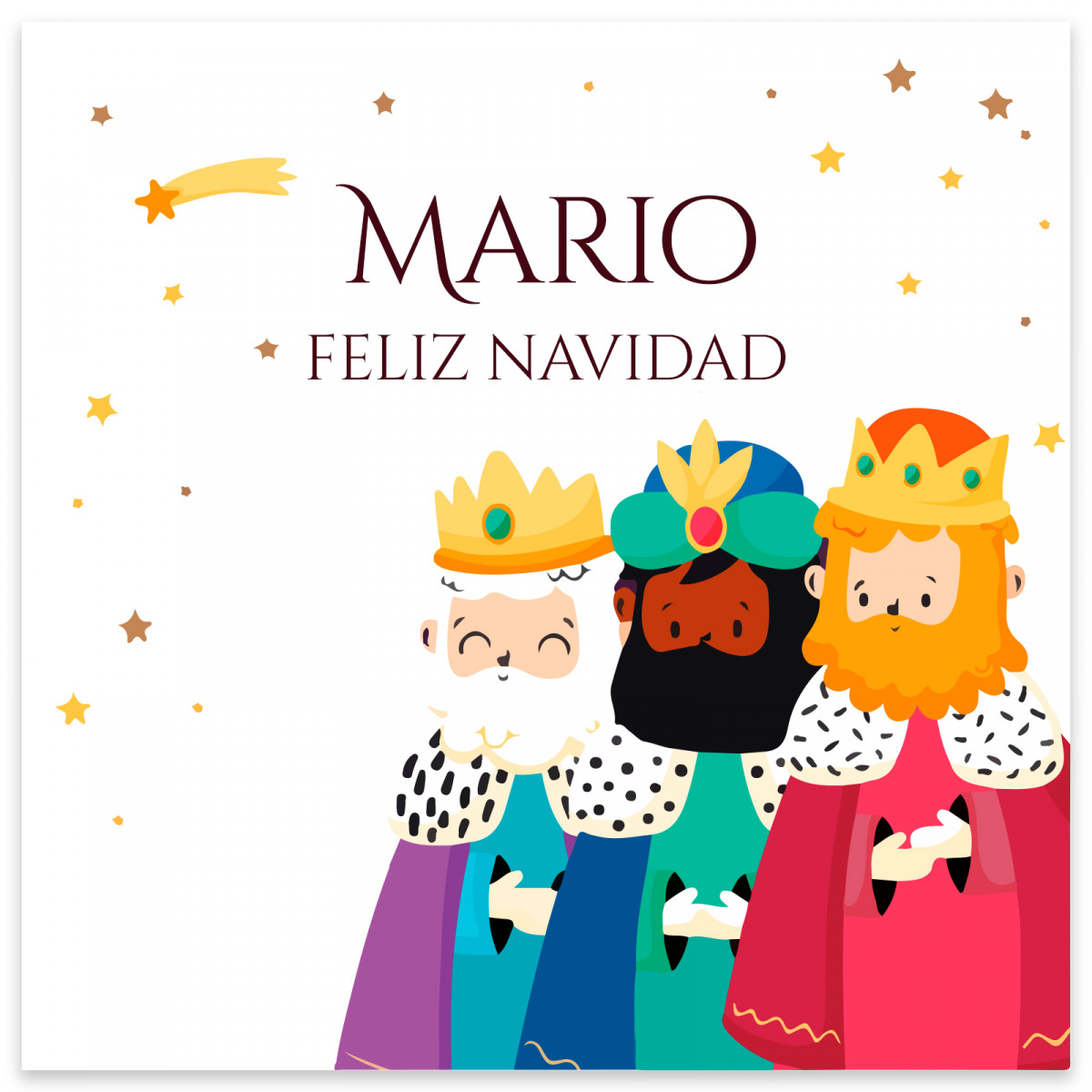 Adhesivo 3Cm Reyes Magos Personalizable Navidad