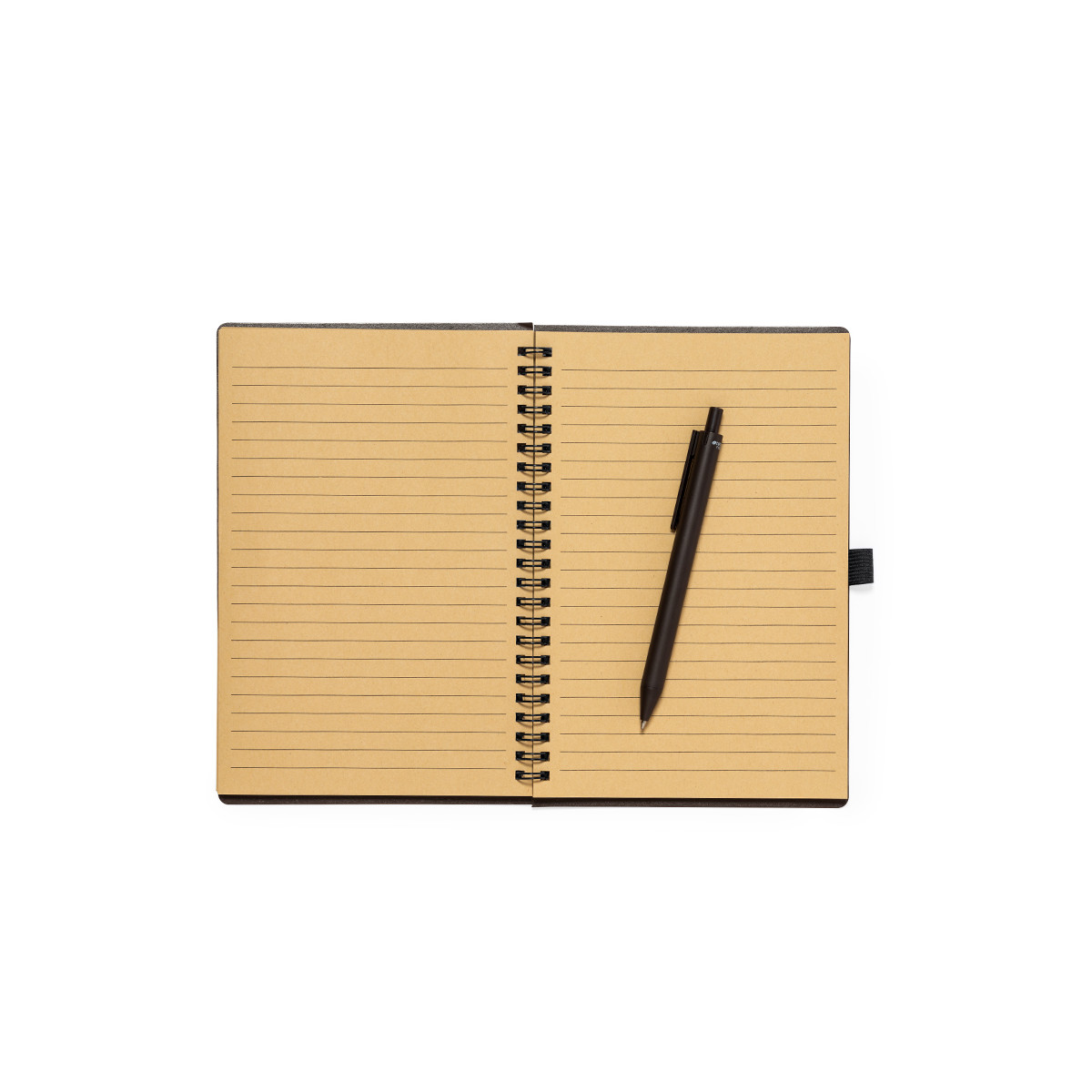 Bolígrafo Con Libreta Espiral De Líneas En Color Café