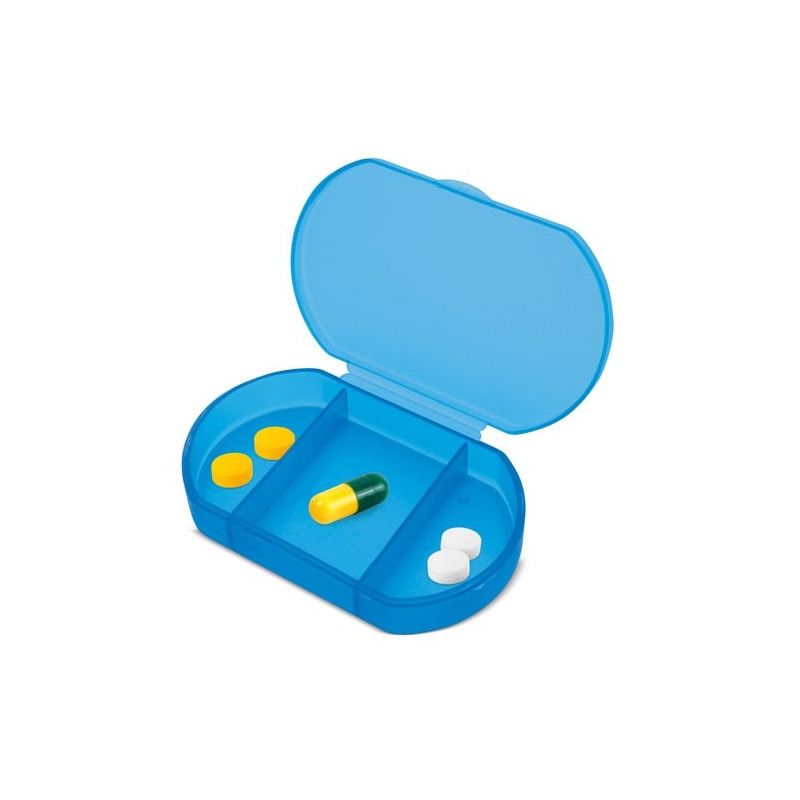 Pastillero Azul Trizone Personalizado Con Adhesivo De Niño Para Comunión