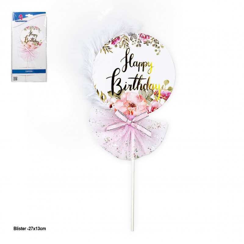 Topper De Flores Para Cumpleaños