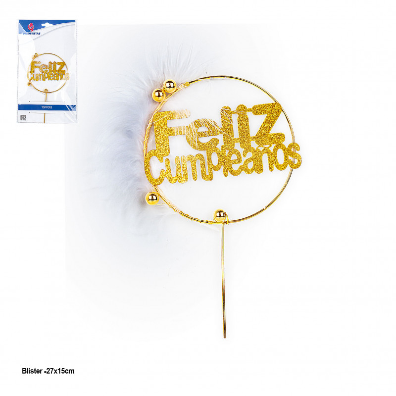 Topper Dorado Para Cumpleaños