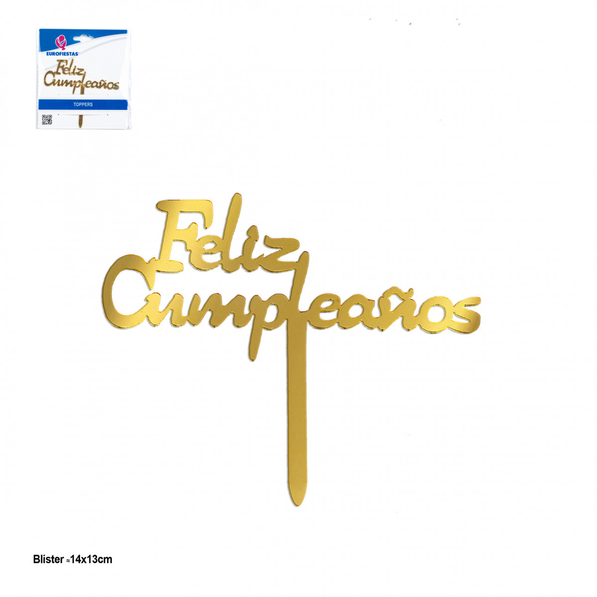 Topper Letras Doradas Feliz Cumpleaños Para Decorar