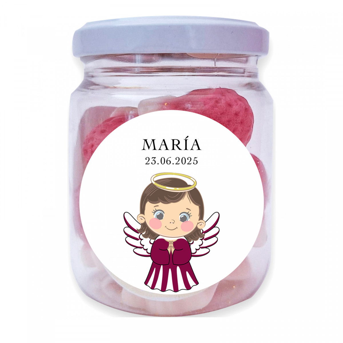 Tarro De Fresones De Chuche Para Bautizo De Niña