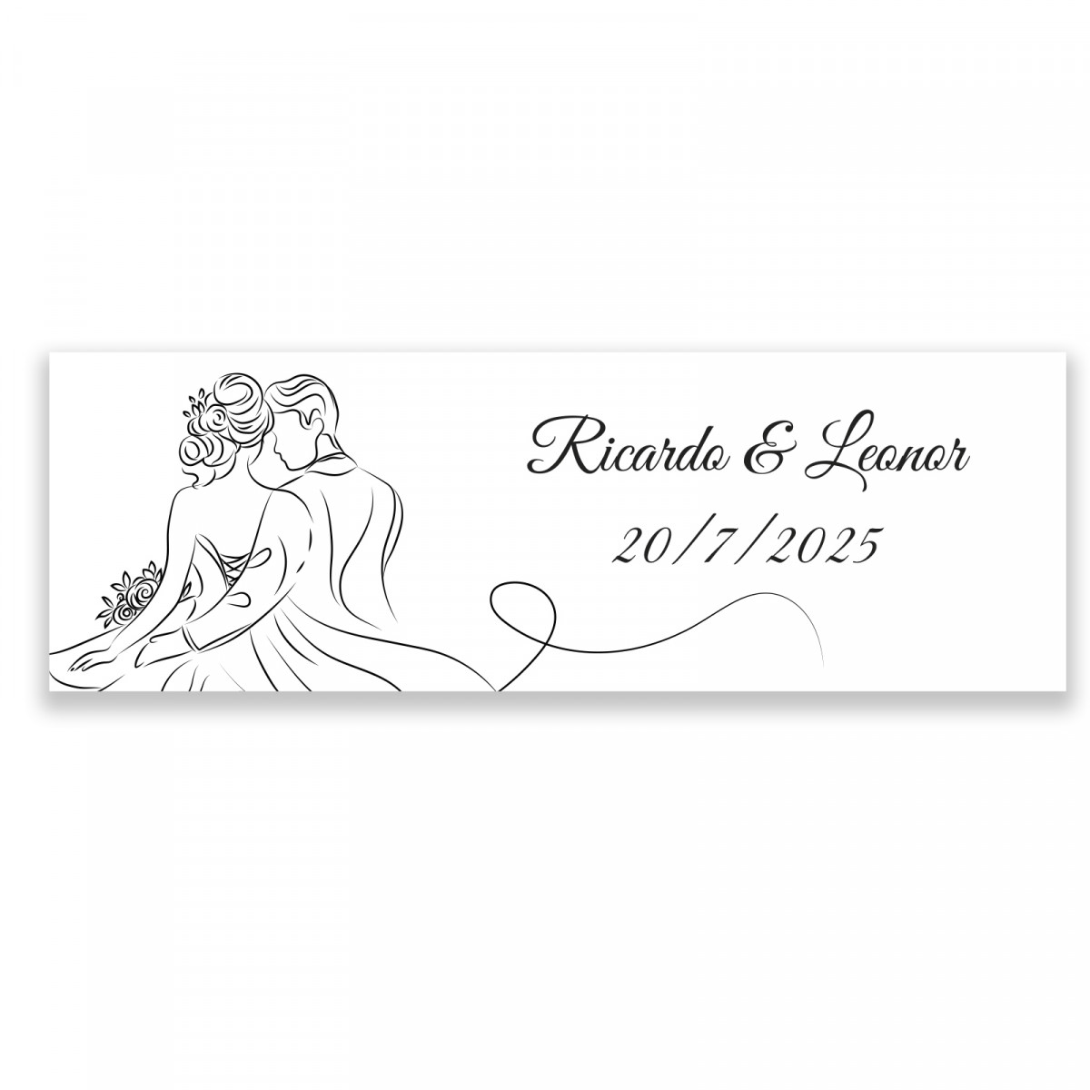 Adhesivo De 3Cm Redondo Personalizado Con Nombres Y Fecha Para Detalles ...