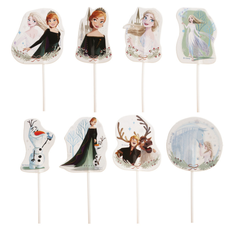 Pack 16 Unidades De Cake Toppers De Papel Diseño Frozen Con Modelos ...