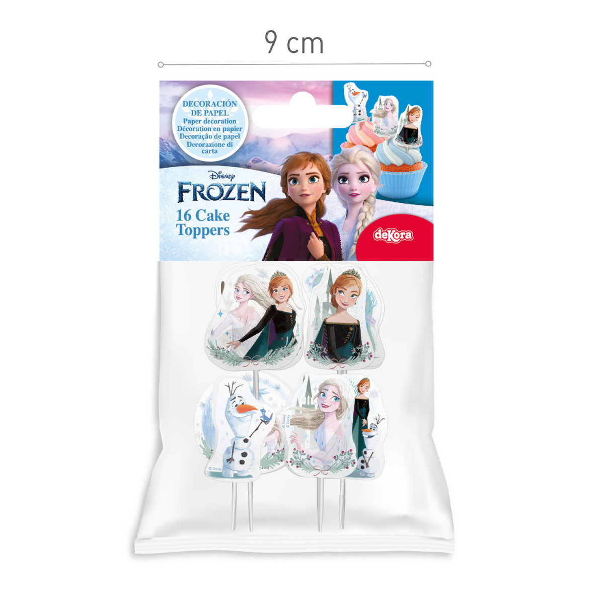 Pack 16 Unidades De Cake Toppers De Papel Diseño Frozen Con Modelos ...