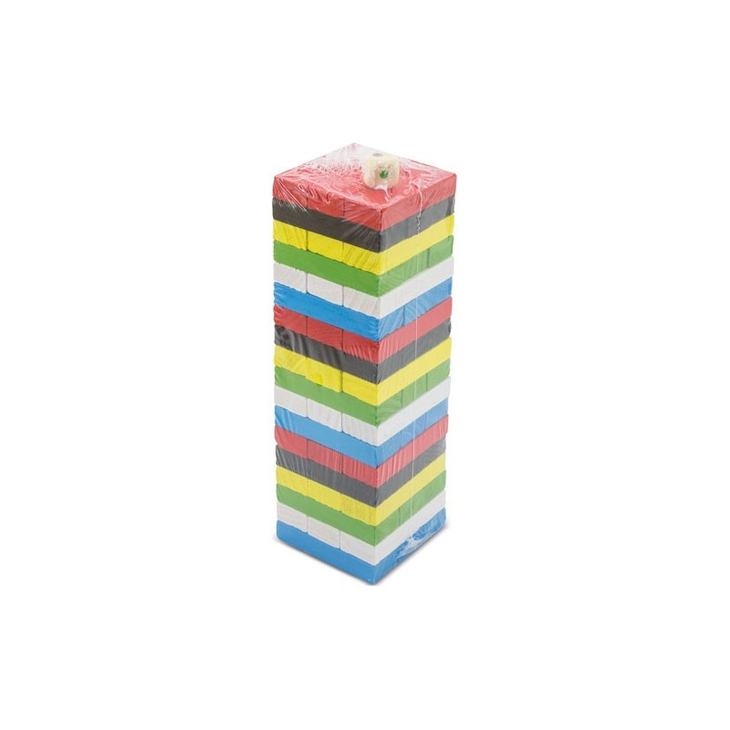 Jenga De Colores Con Bolsa Y Adhesivo Personalizado