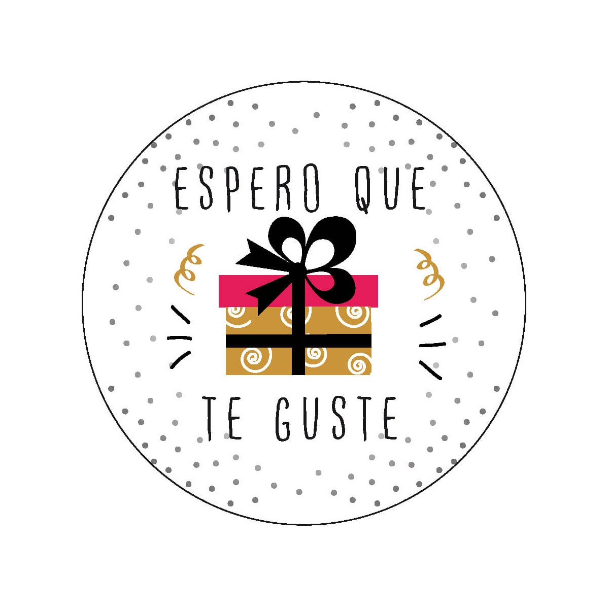 Adhesivo 3Cm Redondo Pequeño Personalizado Con Nombres Y Fecha