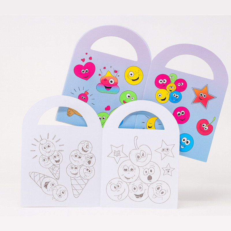 Emojis Bolsa Regalo Con Libro Para Colorear Lápices Pelota Y Chuche